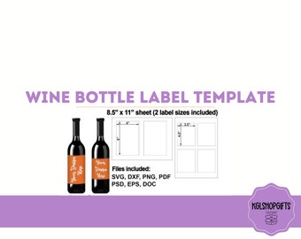 Custom Wine Bottle Label Template, Digital Download, Editable Bottle ...