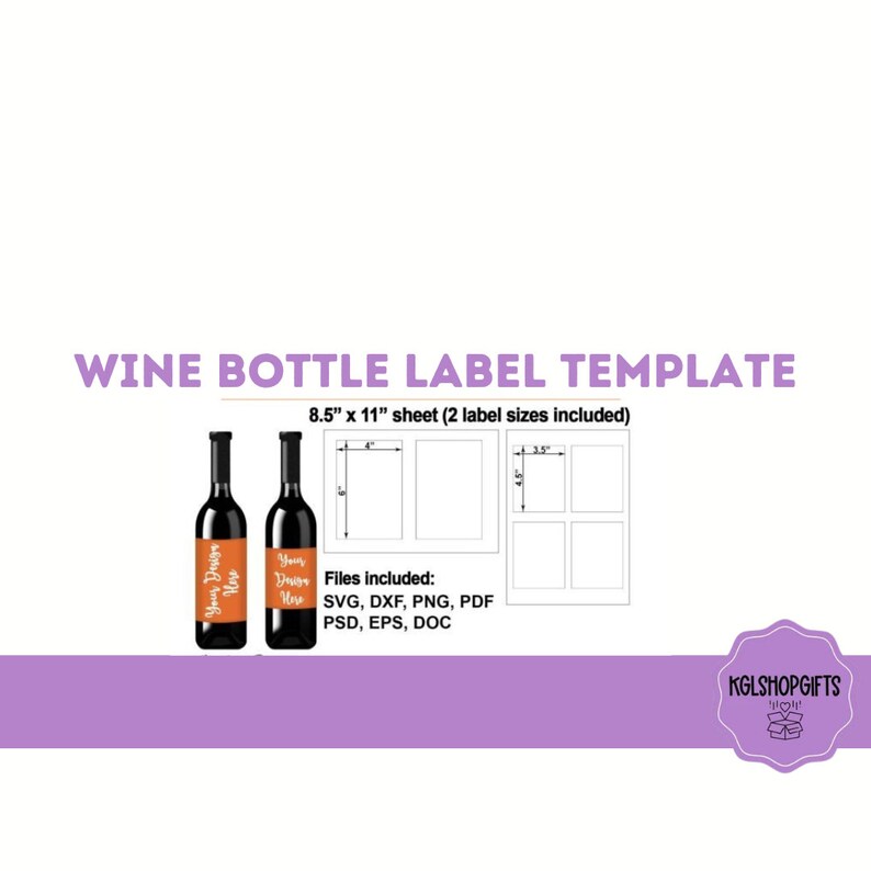 Wine Bottle Label Template - Etsy