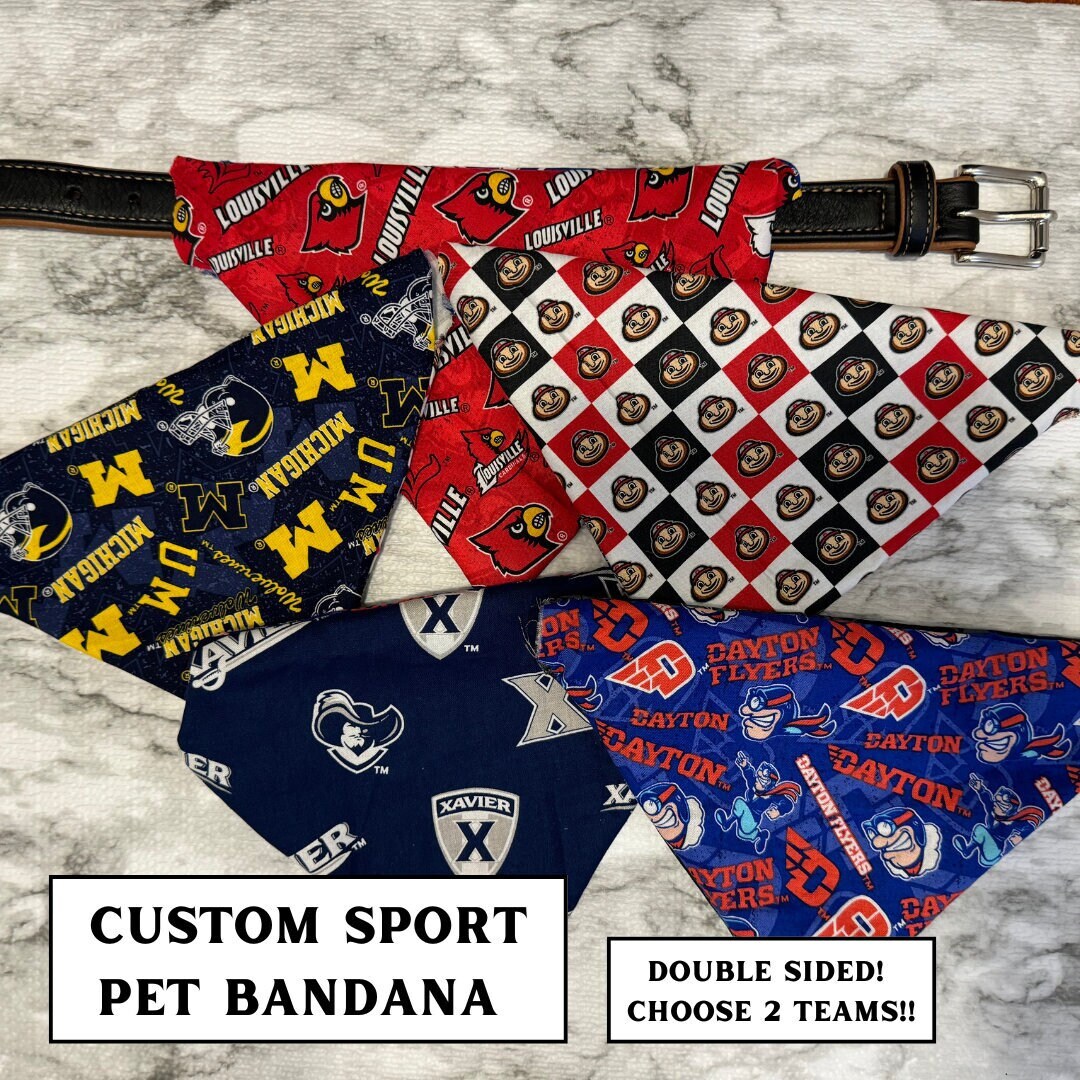 Custom Reversible Collar Loop Pet Bandana - Etsy