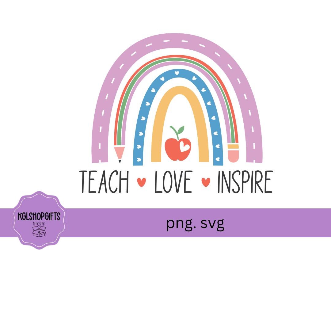 Rainbow Teacher Digital Download - Etsy