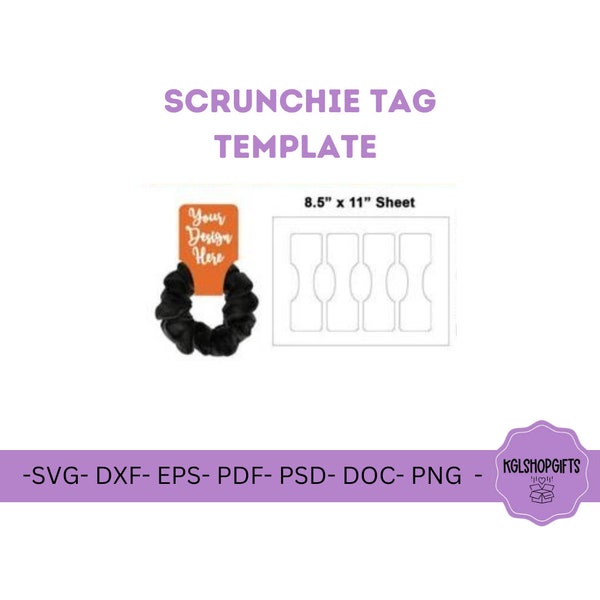 Scrunchie Tag Template - Etsy