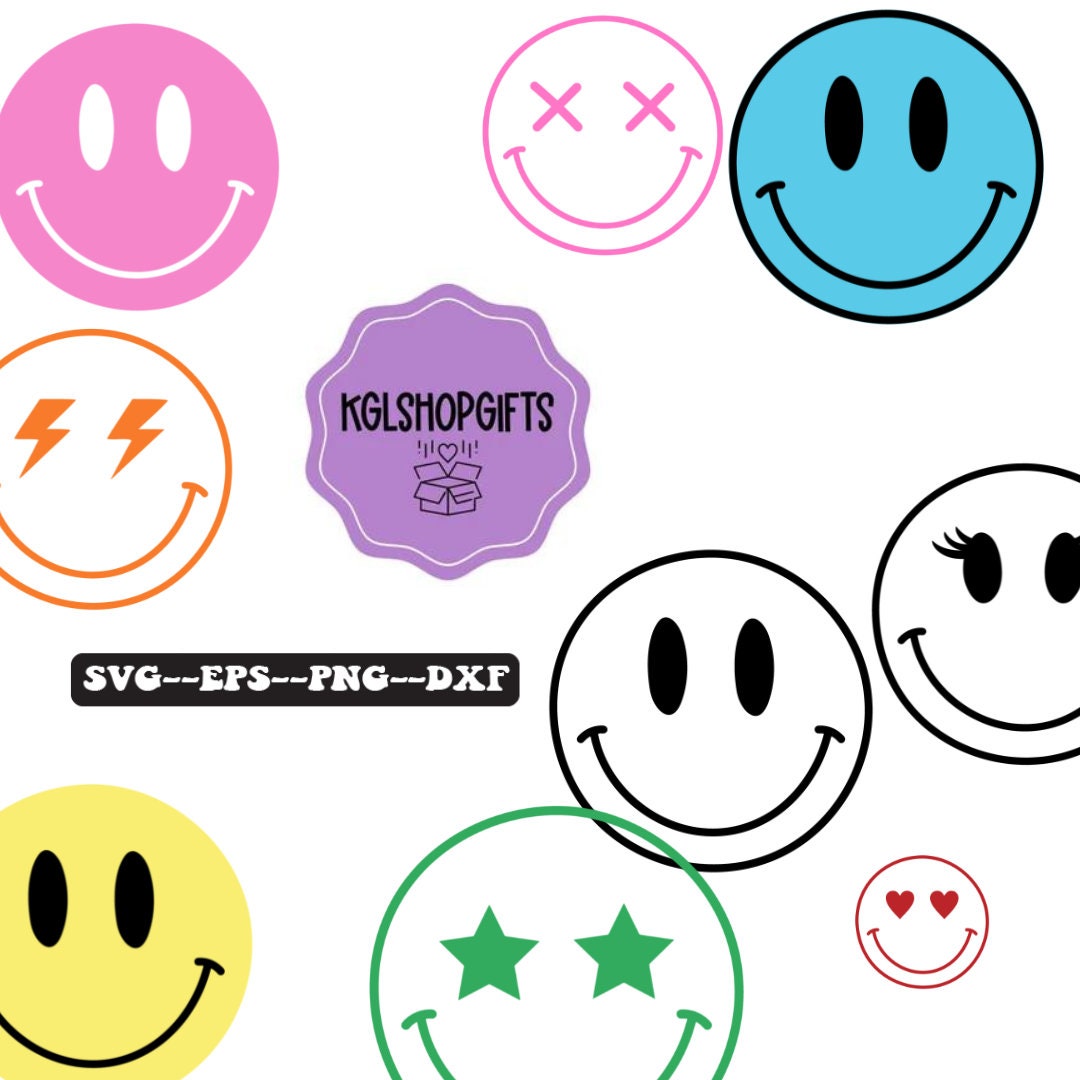 Smiley Face Svg Bundle Graphic - Etsy