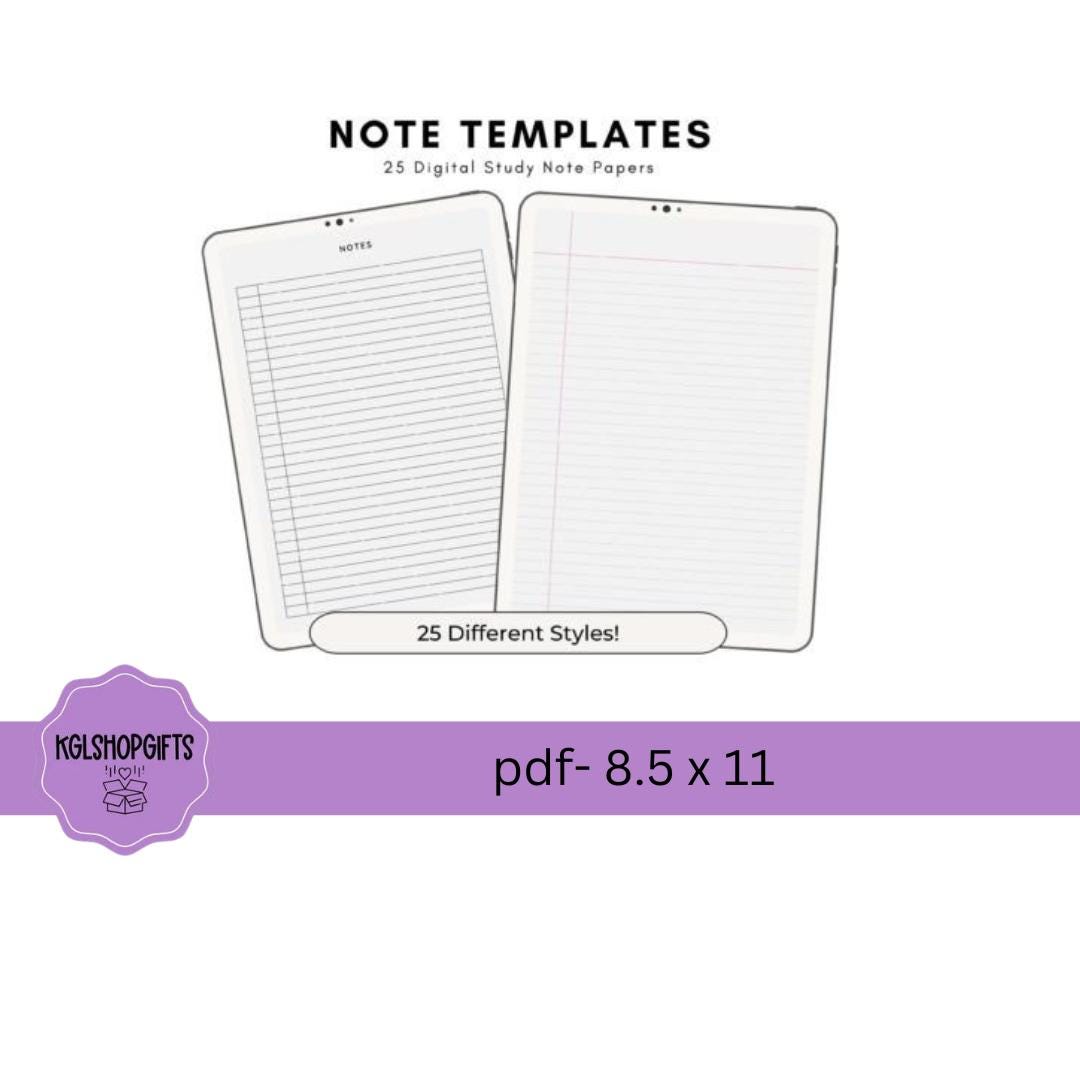 Printable Note Templates - Etsy