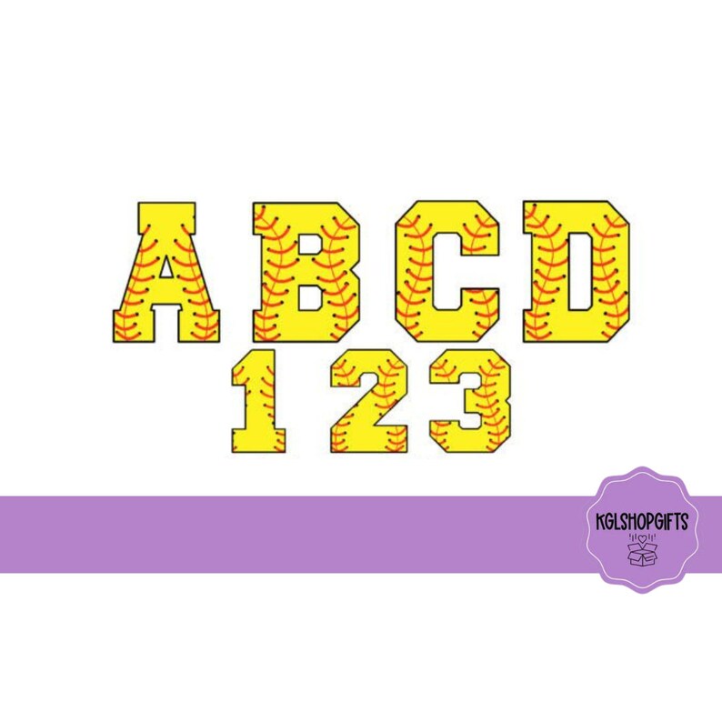 Softball Letters Digital Download - Etsy