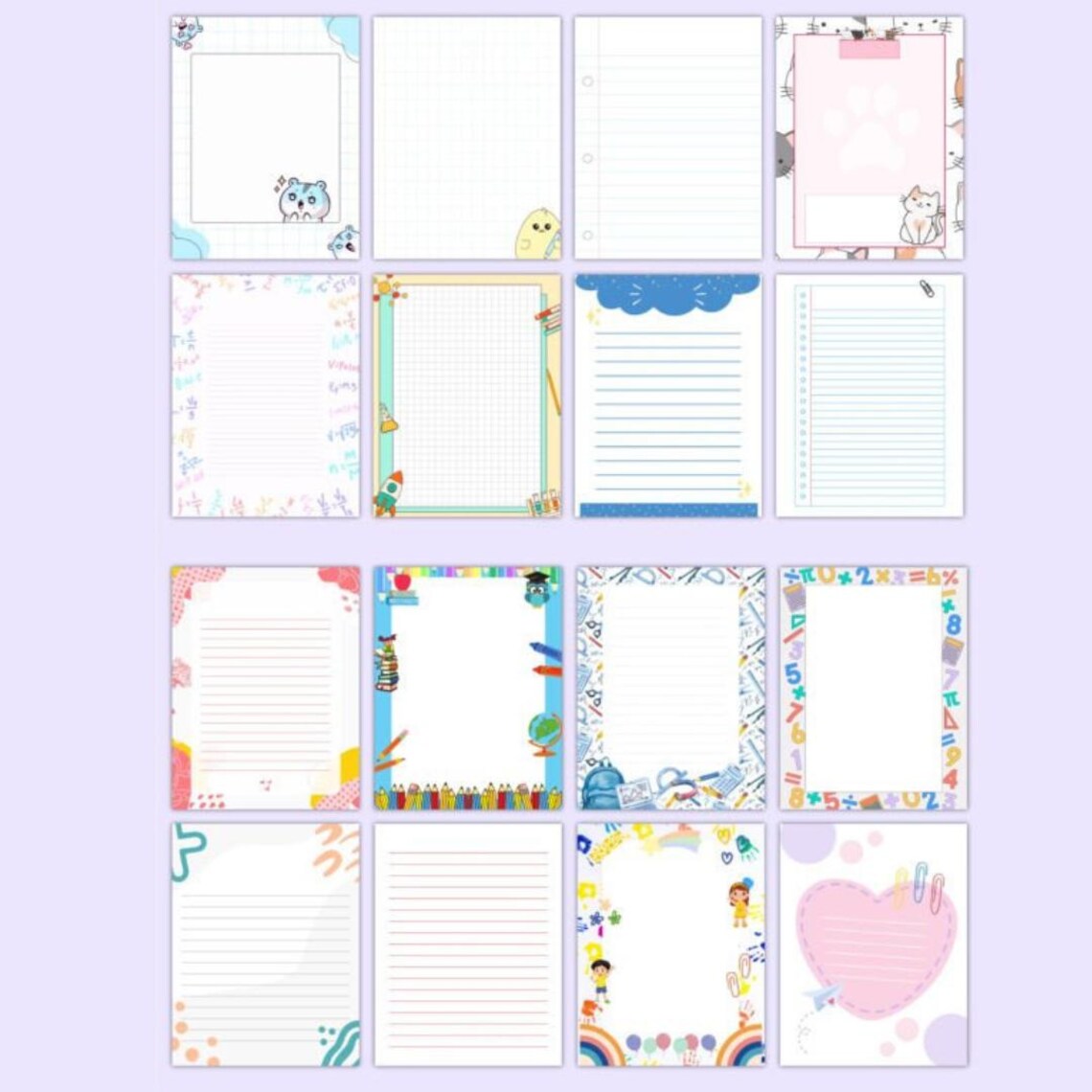 Notebook Paper Bundle - Etsy