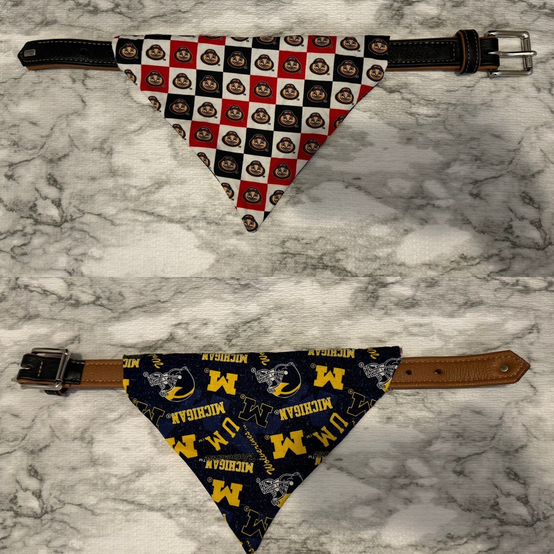 Reversible Collar Loop Pet Bandana Michigan and Ohio - Etsy