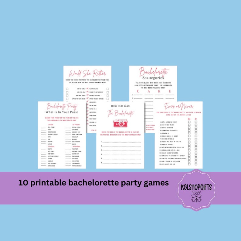 Bachelorette Party Games Printable - Etsy