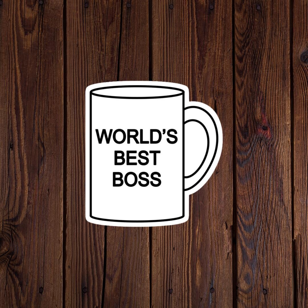 Worlds Best Boss Sticker - Etsy