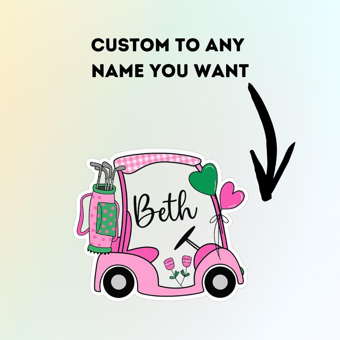 Custom Golf Cart Name Sticker | Custom Name Sticker | Personalized ...