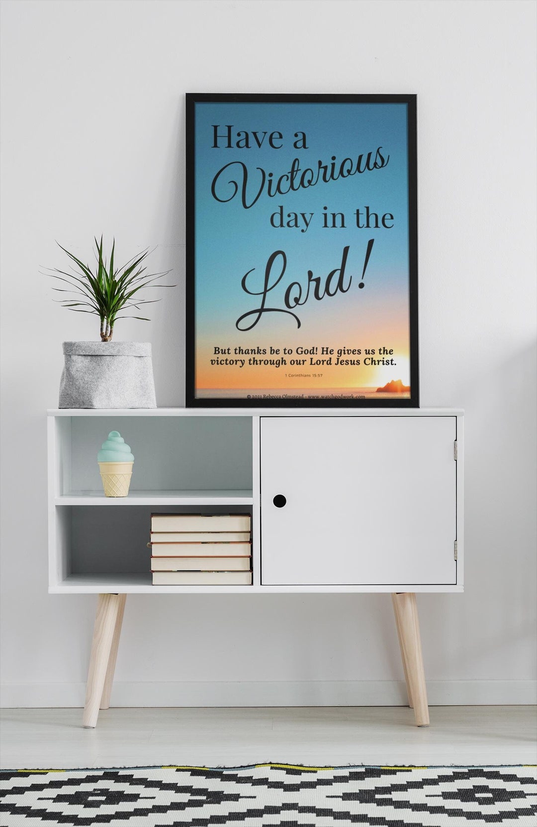 Victorious Day in the Lord Poster, Inspirational Scripture Print - Etsy