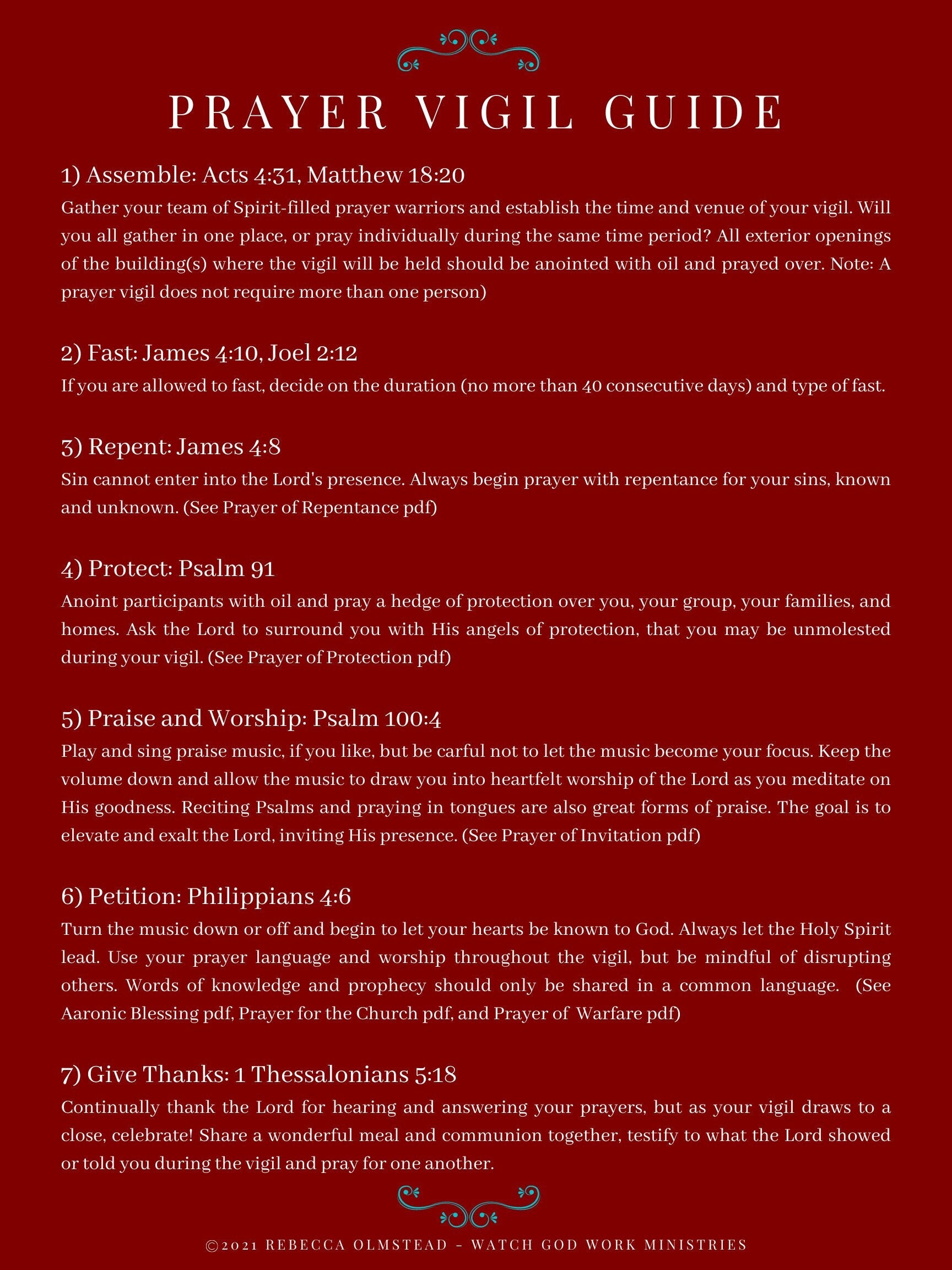 Prayer Vigil Guide Printable - Etsy