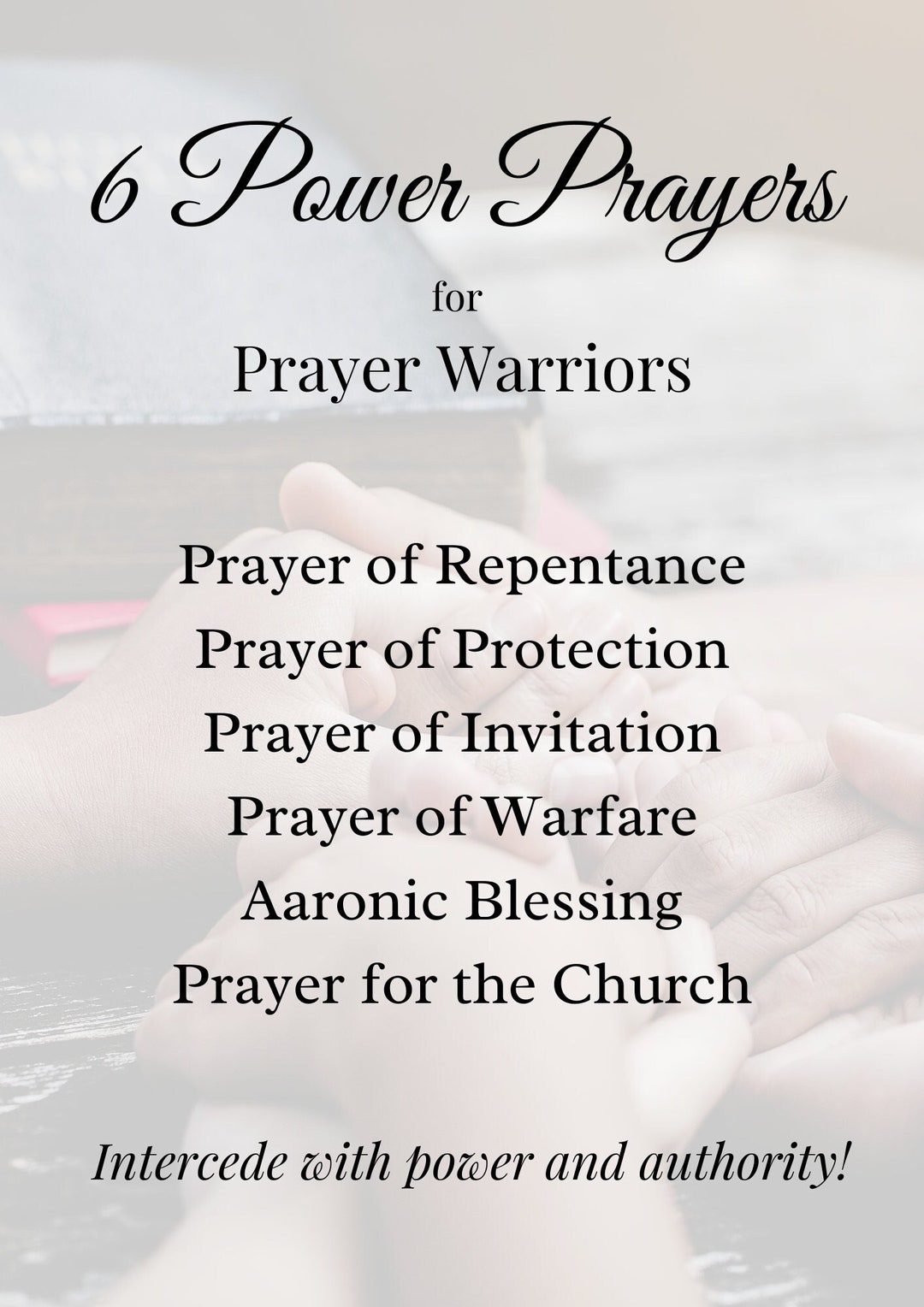 6 Printable Power Prayer Posters - Etsy