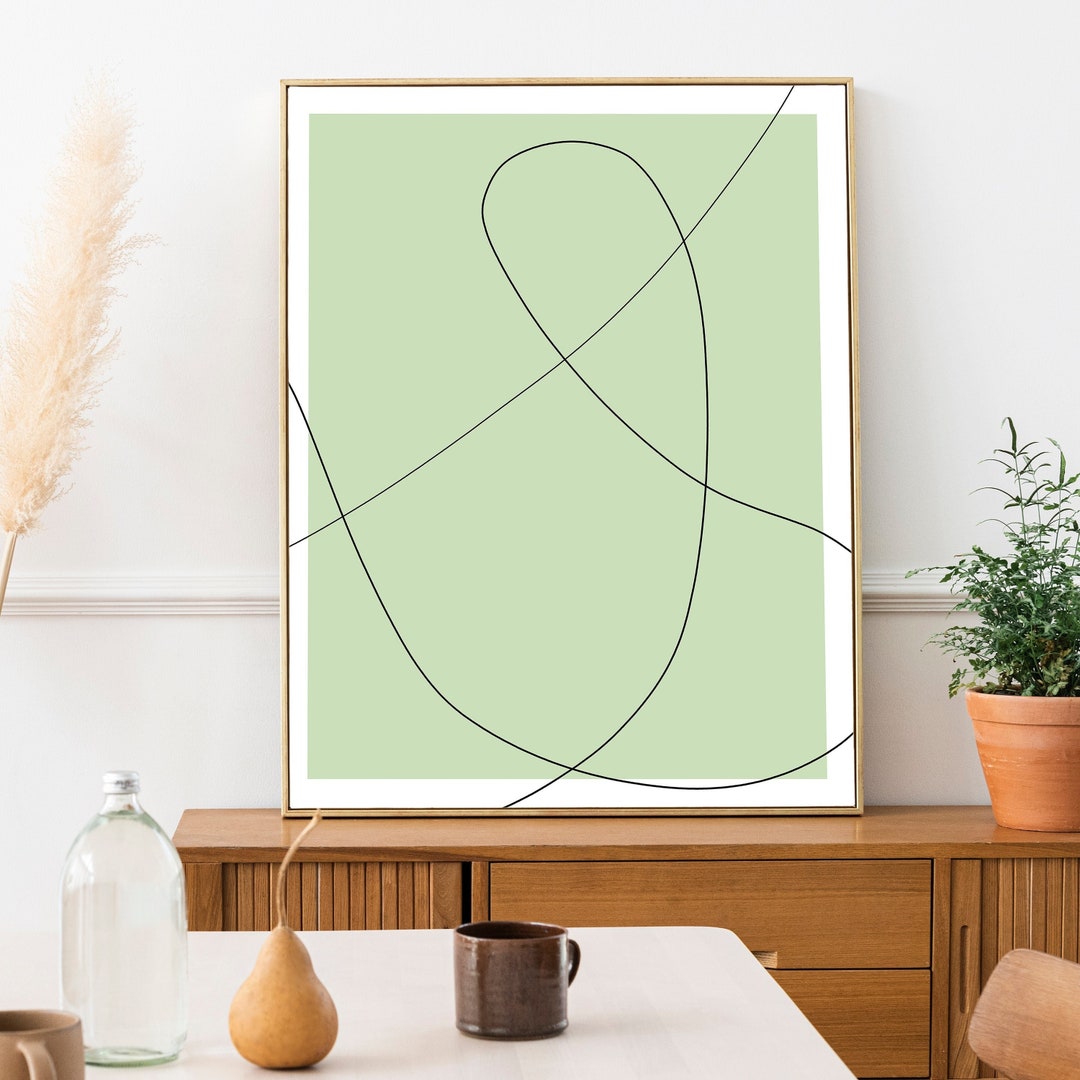 Modern Line Drawing Wall Poster, Minimalist Block Shapes, Geometric ...