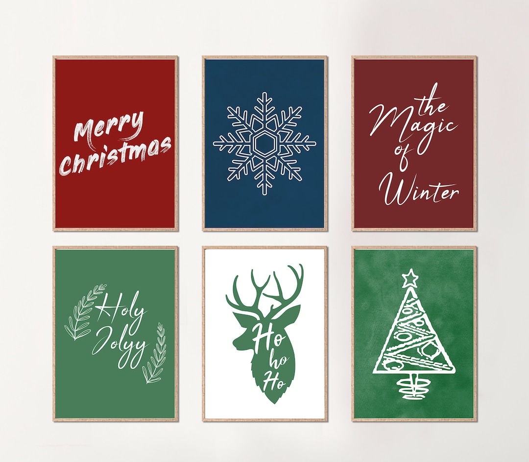 Christmas Wall Art Gallery, Printable Christmas Wall Art, Christmas ...