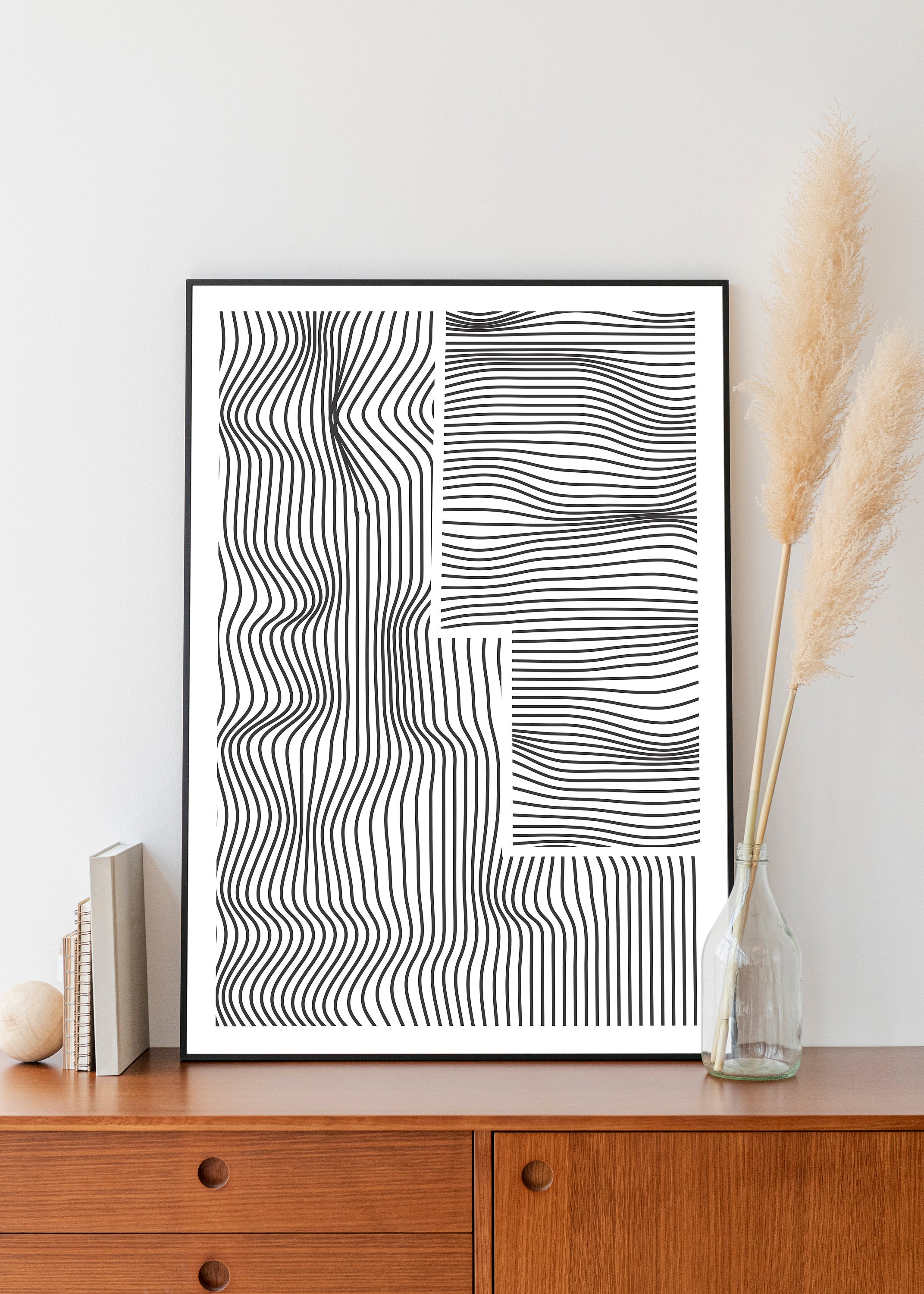 Modern Wall Art, Minimalist Line Art, Geometric Wall Poster, Printable ...