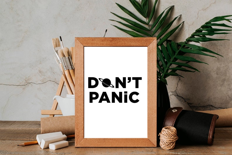 Don't Panic Printable Wall Art, Decorative Wall Art, Minimalist Wall ...