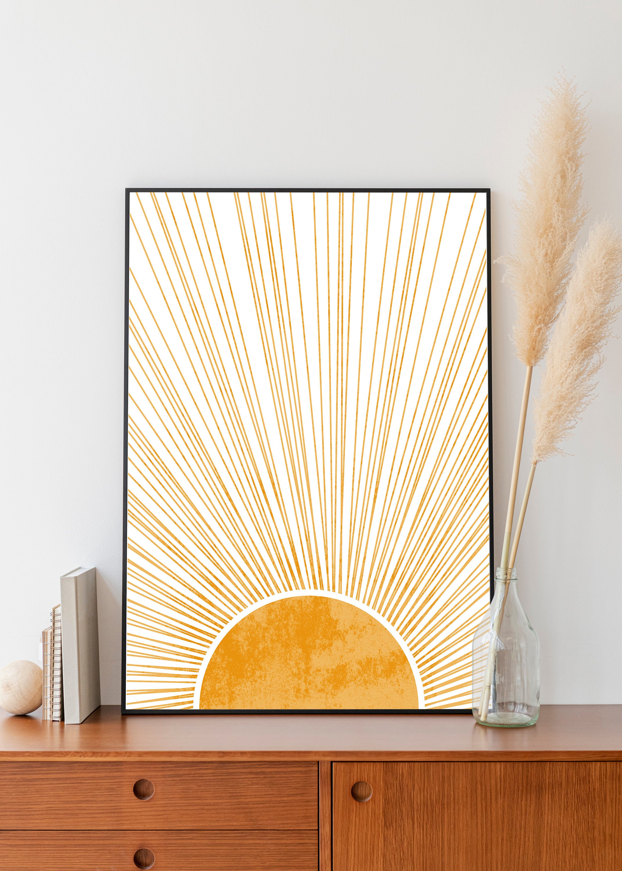 Minimalist Sun Wall Art Sunshine Wall Art Gold Sun Home - Etsy