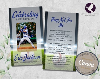 Baseball Funeral Template - Etsy
