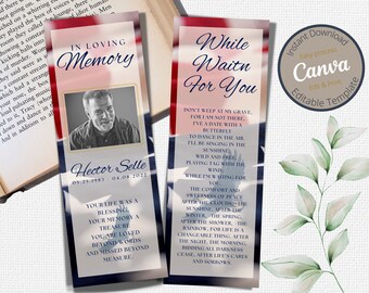 Veteran Funeral Bookmark - Etsy