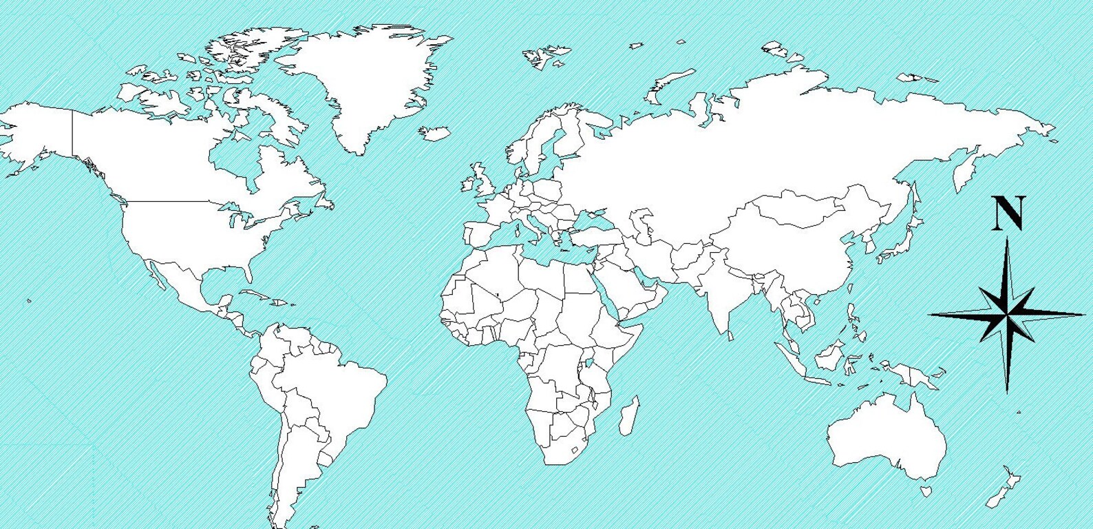 Autocad World Map Outline All Countries Cad DWG Drawing. - Etsy