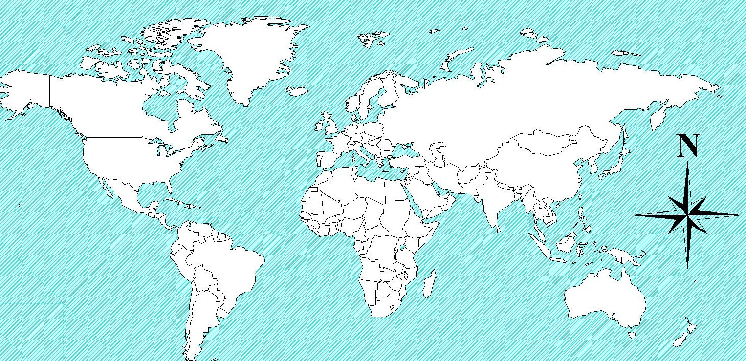 Autocad World Map Outline All Countries Cad DWG Drawing. - Etsy