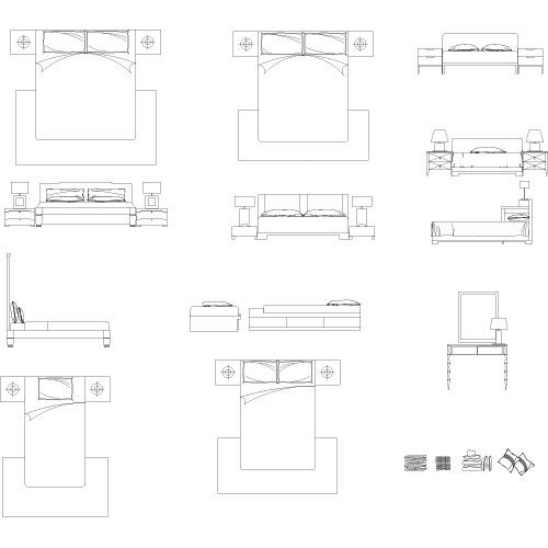 Blocos DWG AutoCAD 2D para designers de interiores Arquiteturas ...