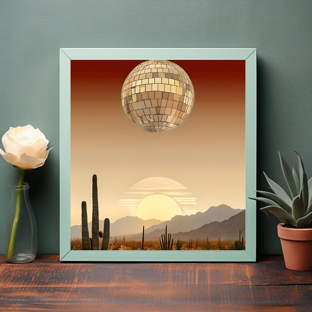 Disco Cactus Desert - A Surreal Landscape Blending Nature and Retro ...