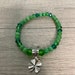 St Patrick’s Day Green Beaded Shamrock Charm Bracelet - St. Patrick’s ...
