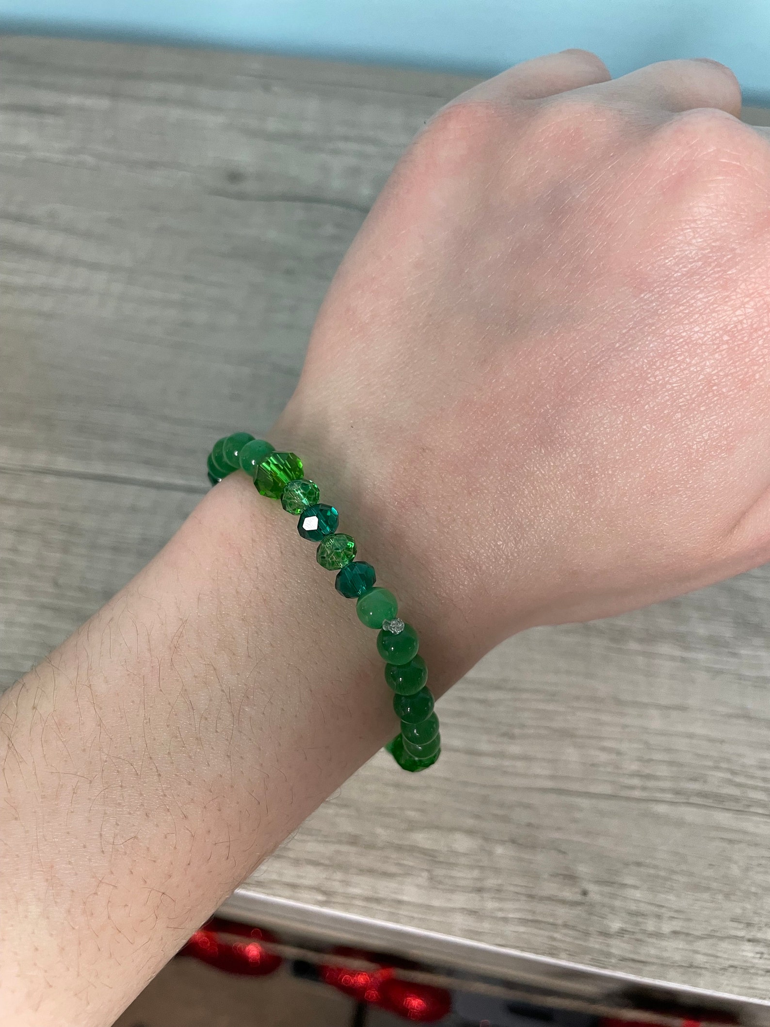 St Patricks Day Green Beaded Shamrock Charm Bracelet St. Patricks Day ...