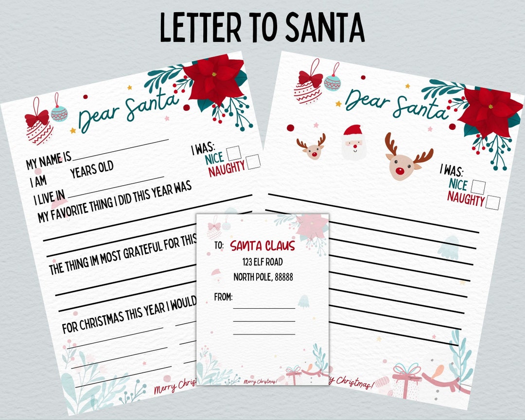 Santa Letter Letter to Santa Printable Santa Christmas - Etsy Australia