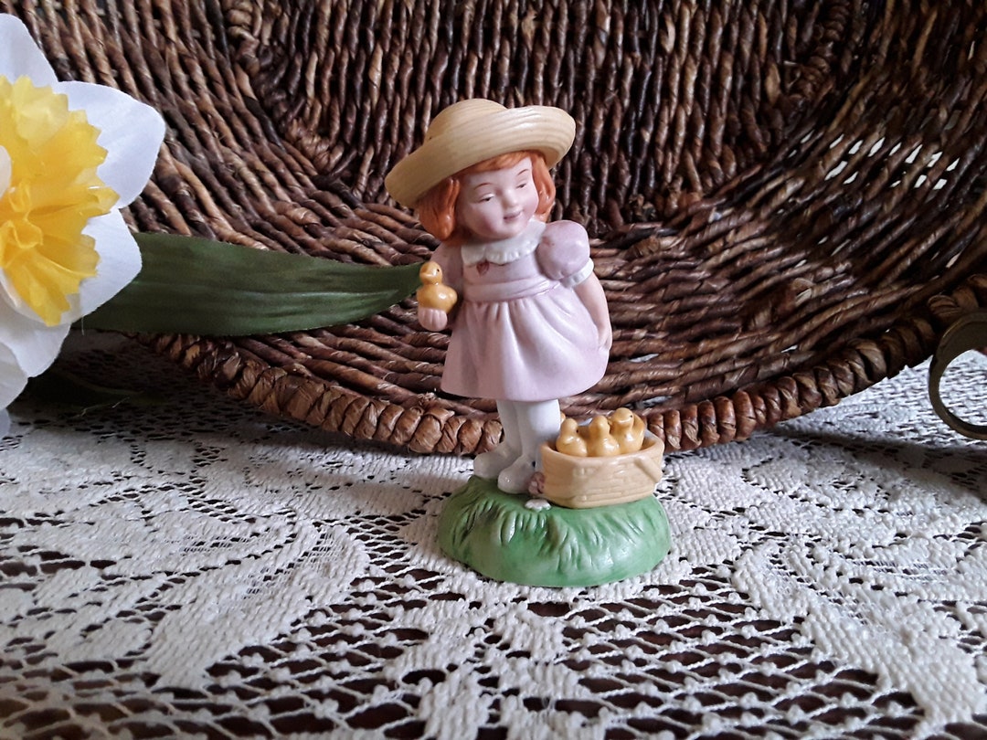 Vintage Avon Easter Charm Girl & Ducks Porcelain Figurine, Circa 1985 ...