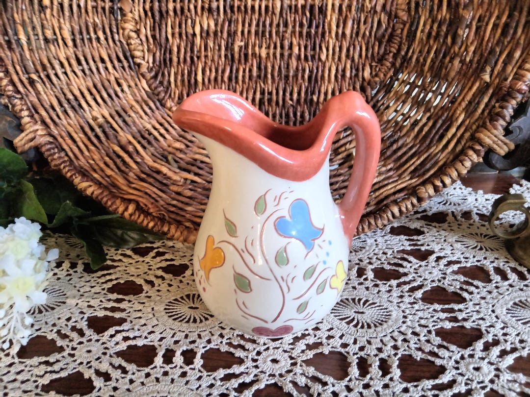 The Barnstead Art Potters Creamer - Pennsylvania Dutch Redware Pitcher ...