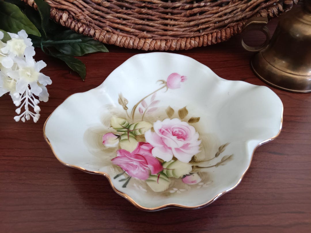 Vintage Lefton China Heritage Rose Candy/trinket Dish #1860 ...