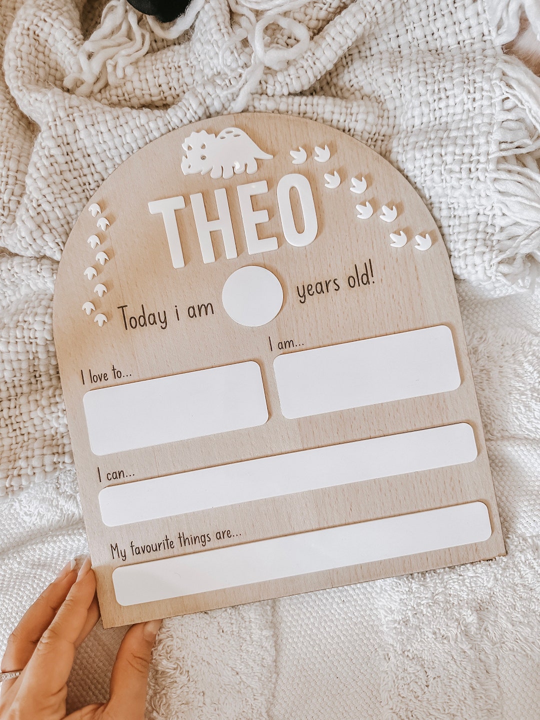 Personalised Dinosaur Birthday Board | Reusable Birthday Whiteboard ...