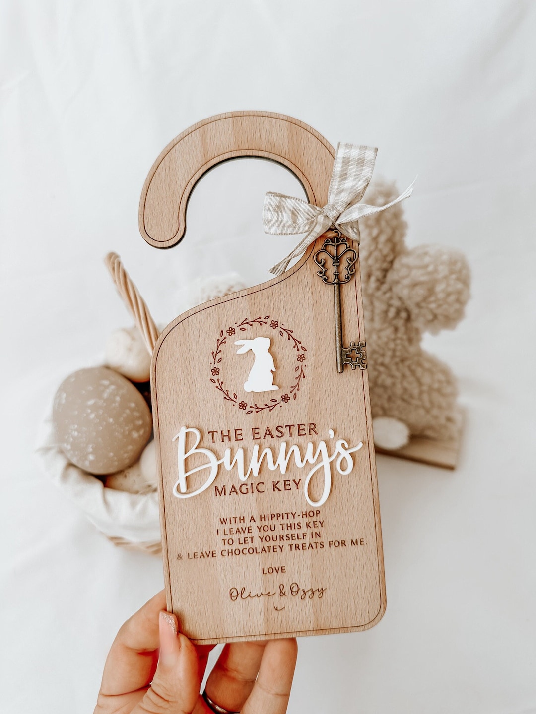 Personalised Easter Bunny Magic Key Door Hanger - Etsy