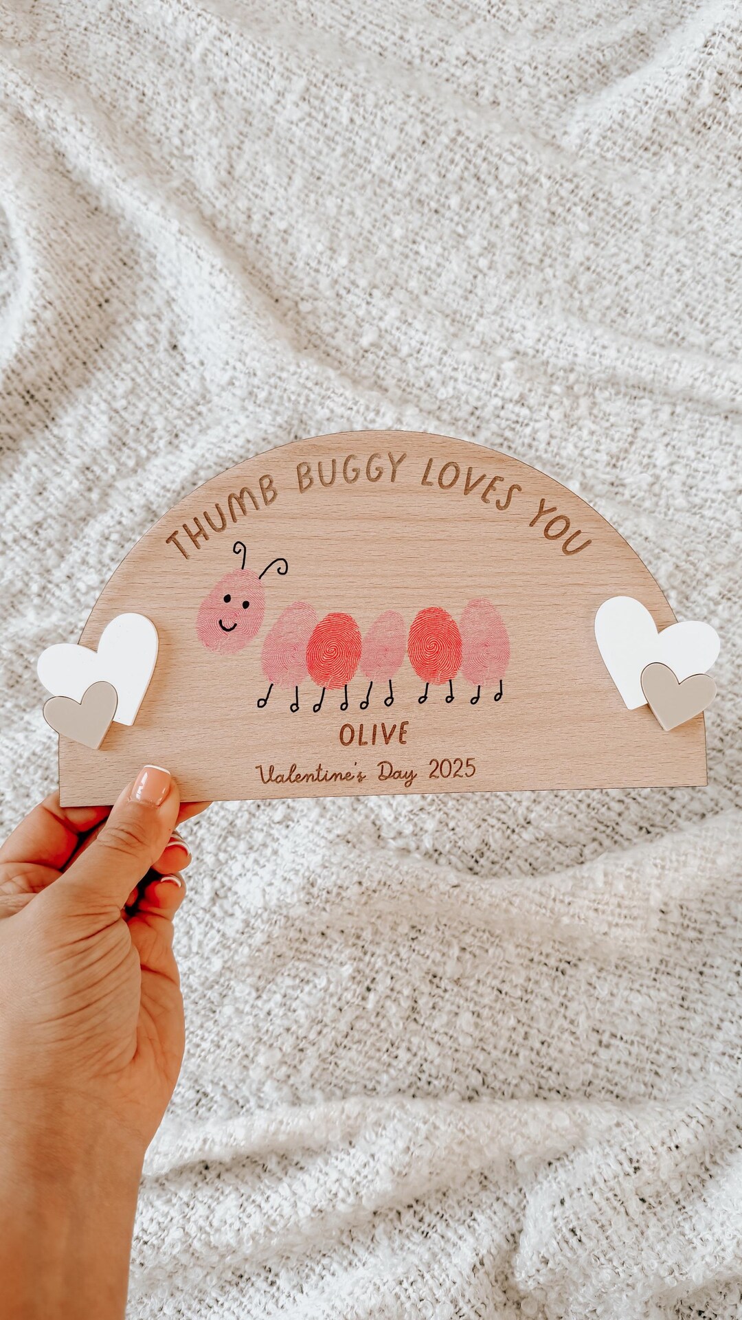Thumb Buggy Loves You Plaque | First Valentines Day Gift | Baby ...