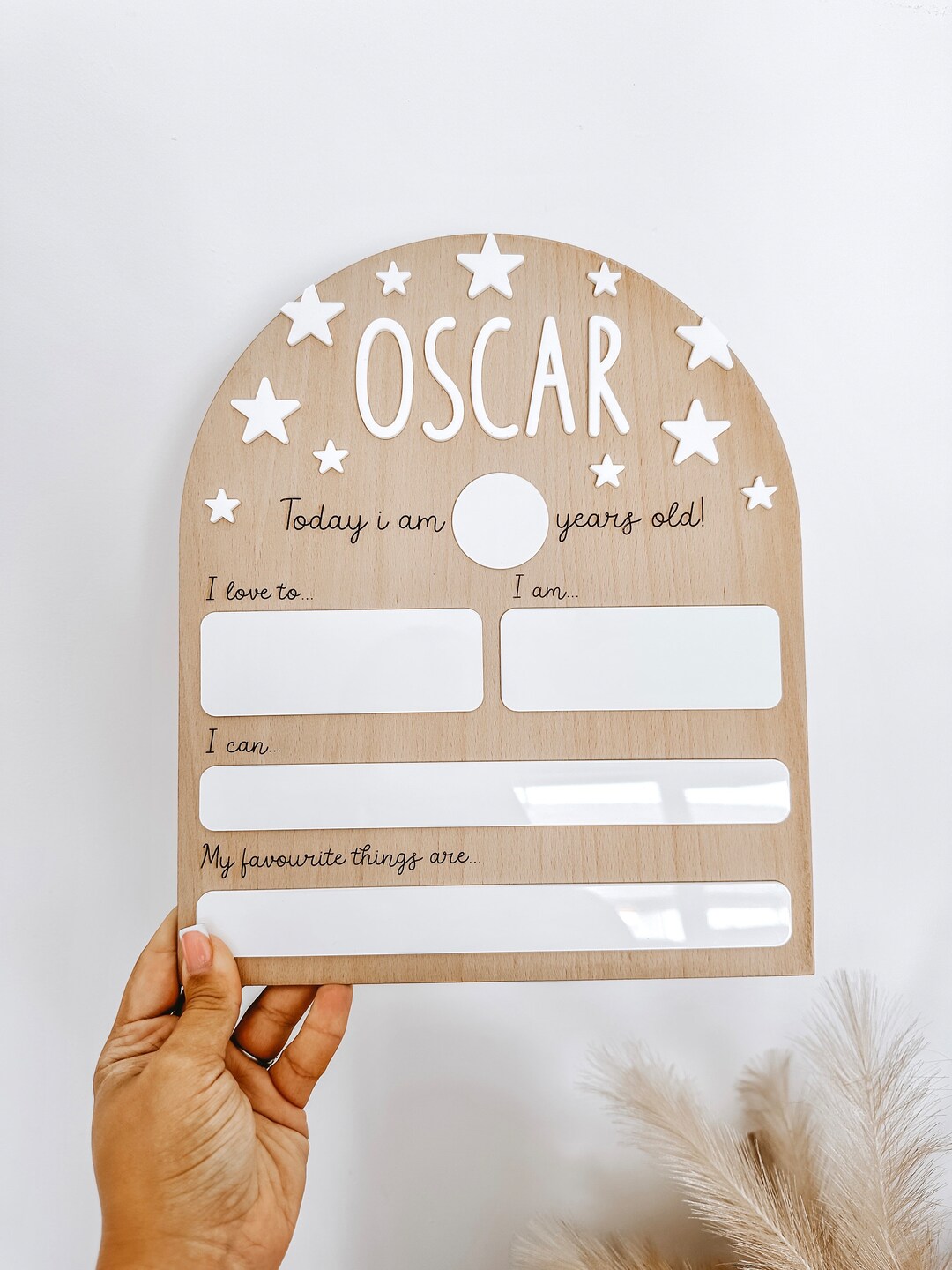 Personalised Star Birthday Board | Reusable Birthday Whiteboard | Baby ...