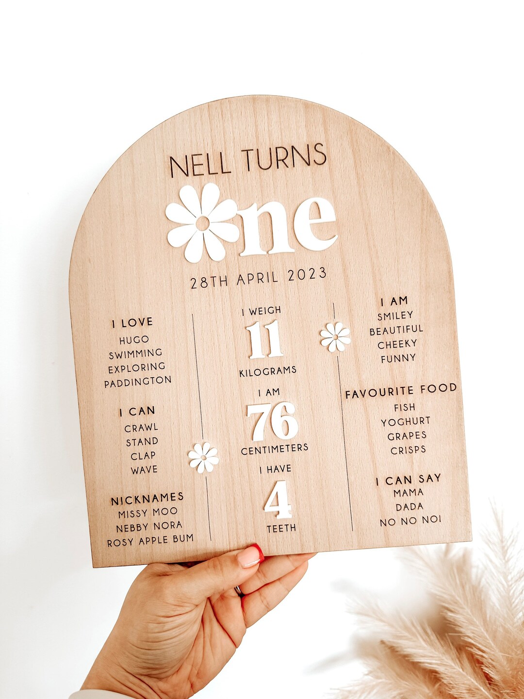 Personalised First Birthday Board | Flower Board | Reusable Birthday ...