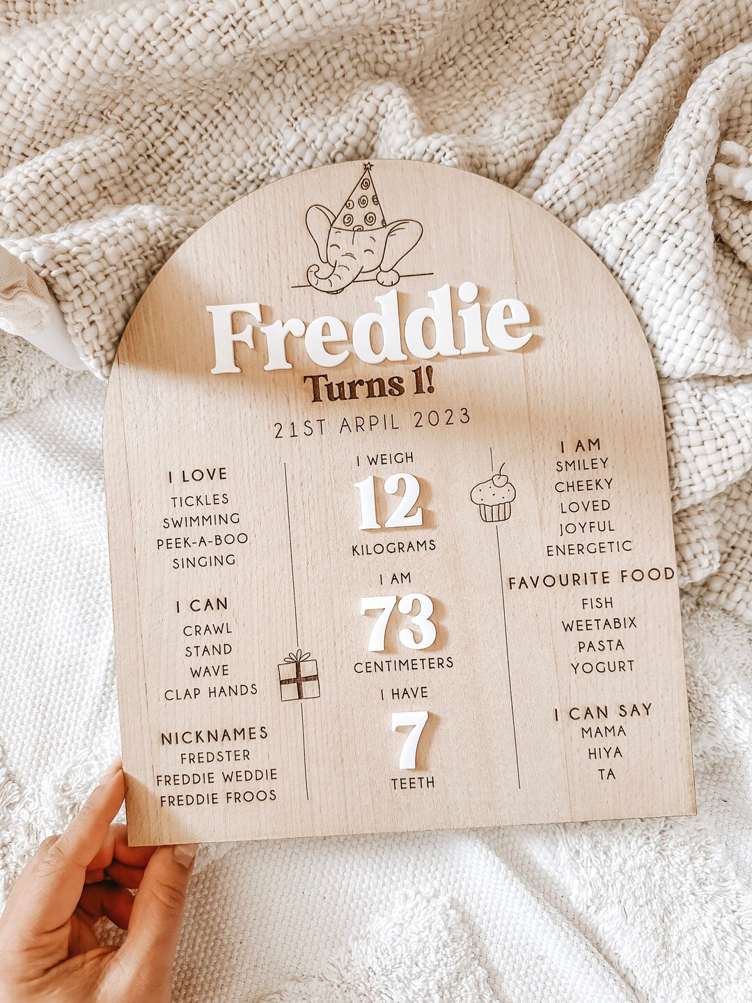 Personalised First Birthday Board | Party Animal Board | Reusable ...
