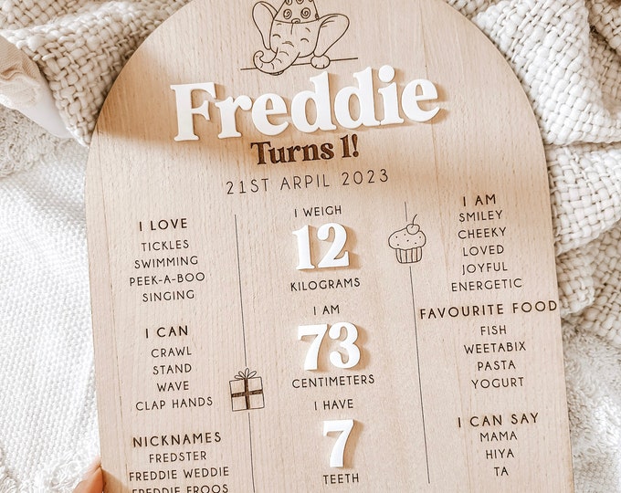 Personalised First Birthday Board | Party Animal Board | Reusable ...