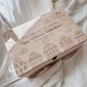 Personalized Baby Wooden Memories Keepsake Box - Personalised Memory ...