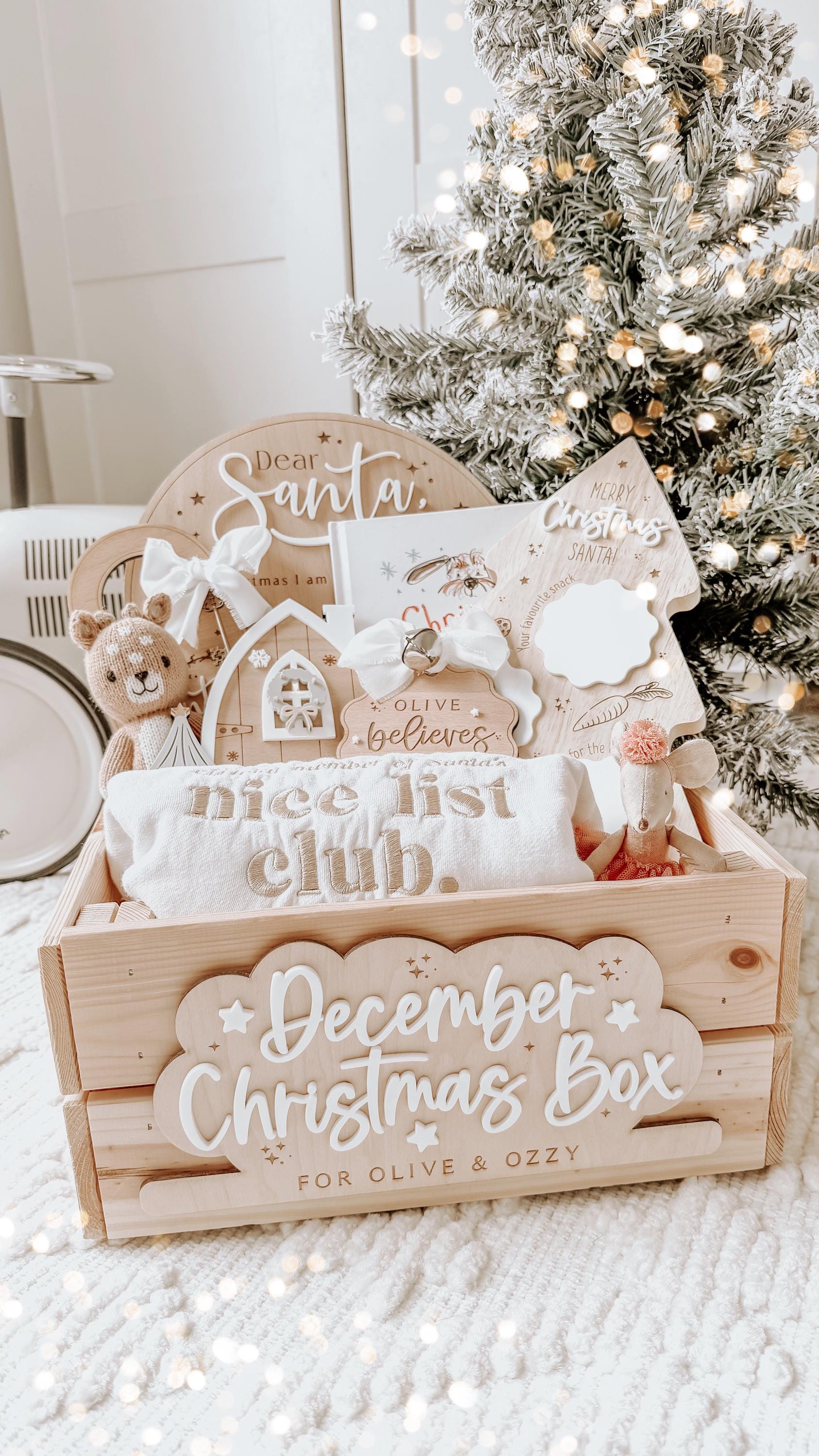Personalised Christmas December Crate & Plaque - Etsy