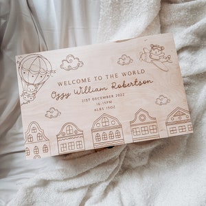 Personalized Baby Wooden Memories Keepsake Box - Personalised Memory ...