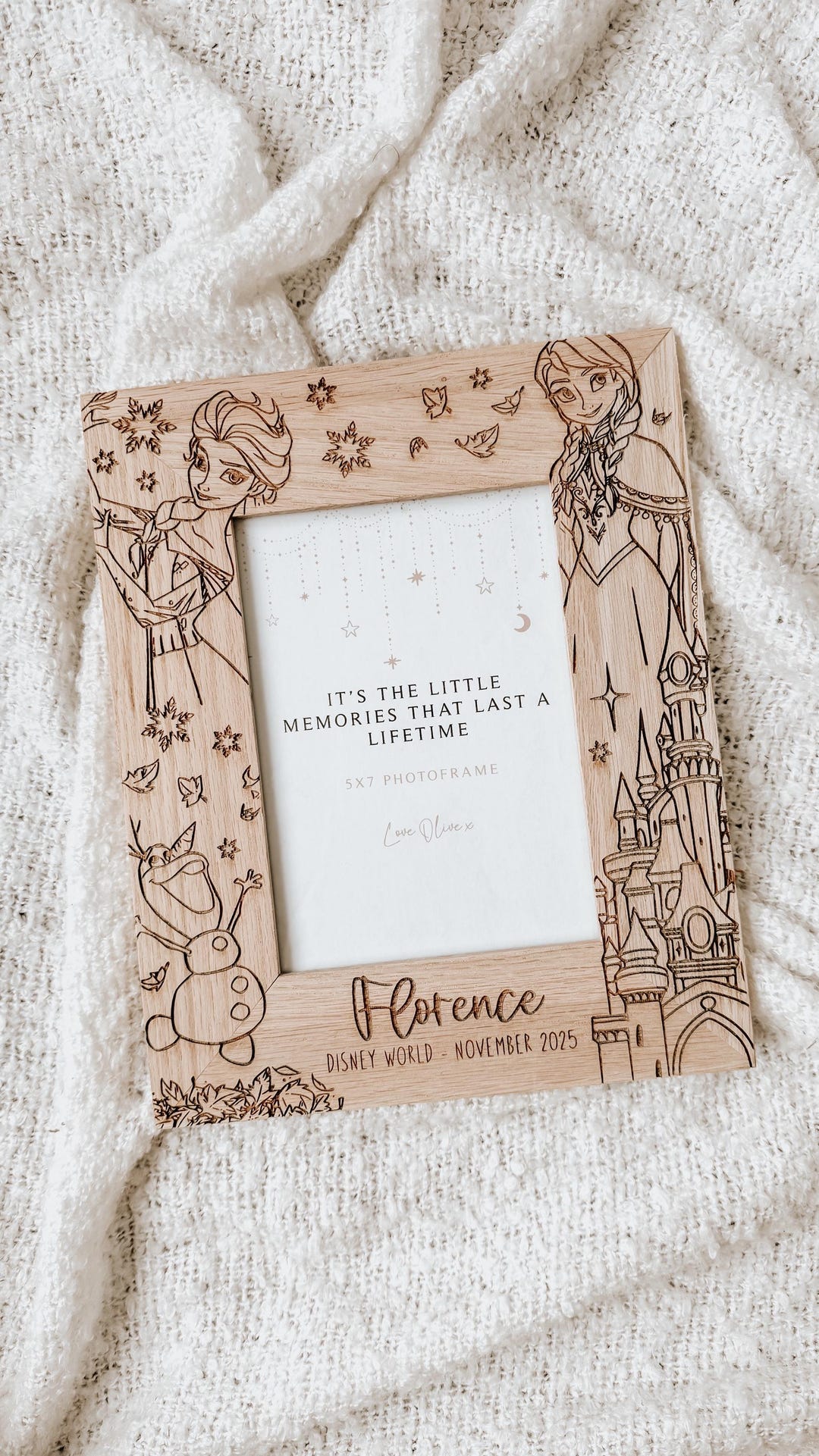 Personalised Solid Oak Disney Frozen Photo Frame/ Unique Disney Gifts ...