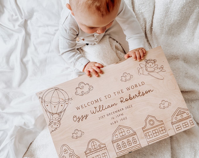 Personalized Baby Wooden Memories Keepsake Box - Personalised Memory ...