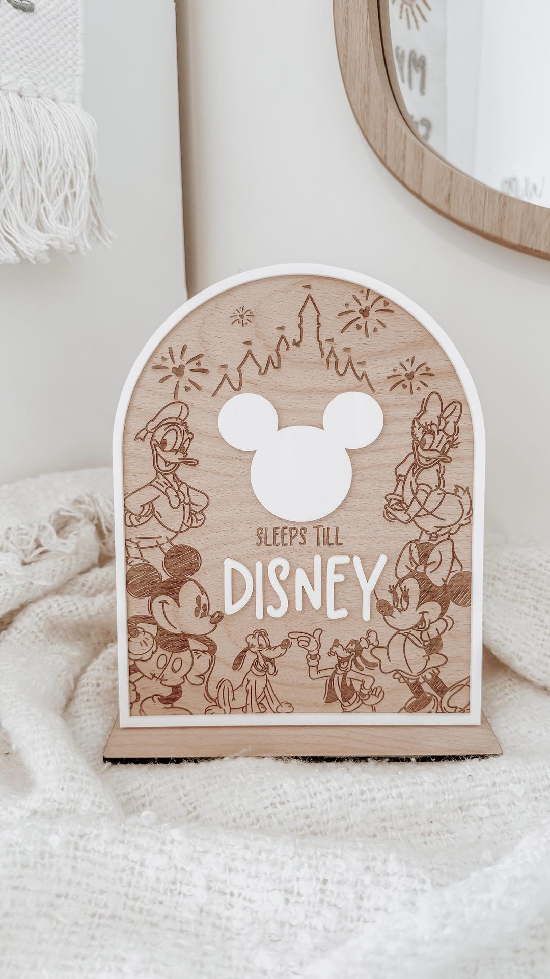 Sleeps Till Disney Mickey Mouse Board | Holiday Countdown Board | Dry ...