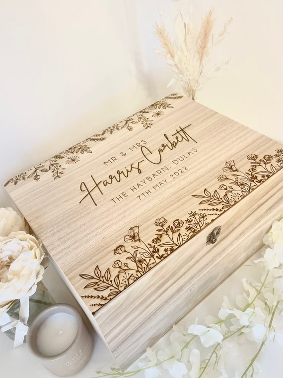 Personalized Wooden Wedding Keepsake Box Personalised Memory - Etsy