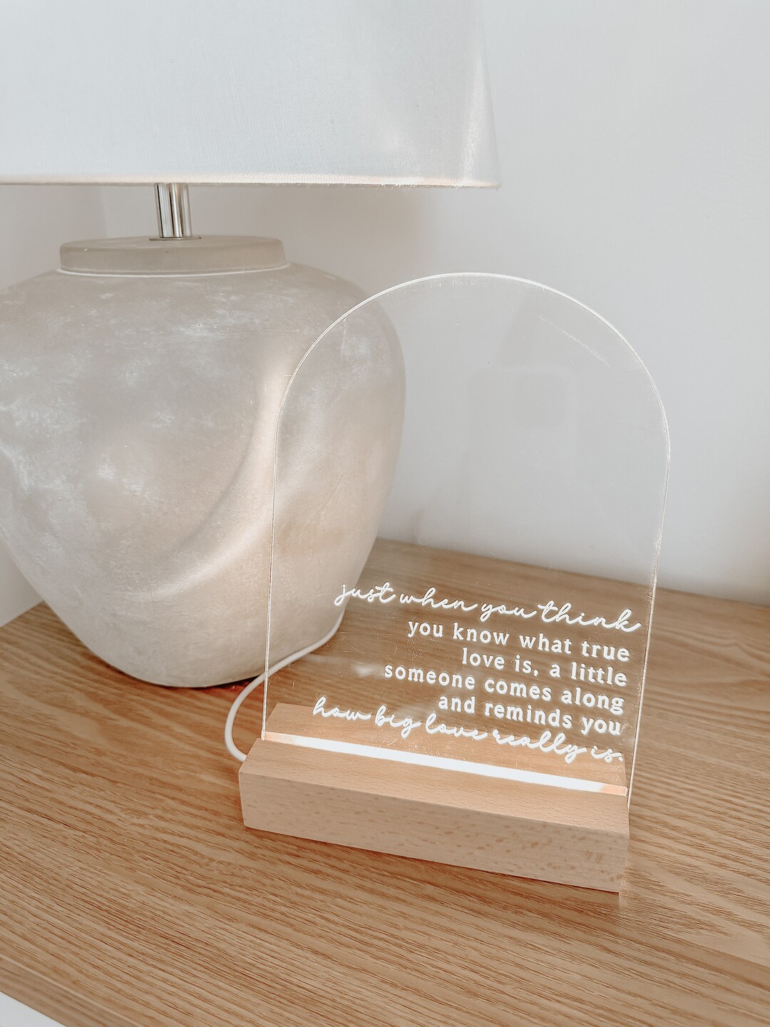 Valentines Love Quote Engraved Acrylic Light - Etsy Canada