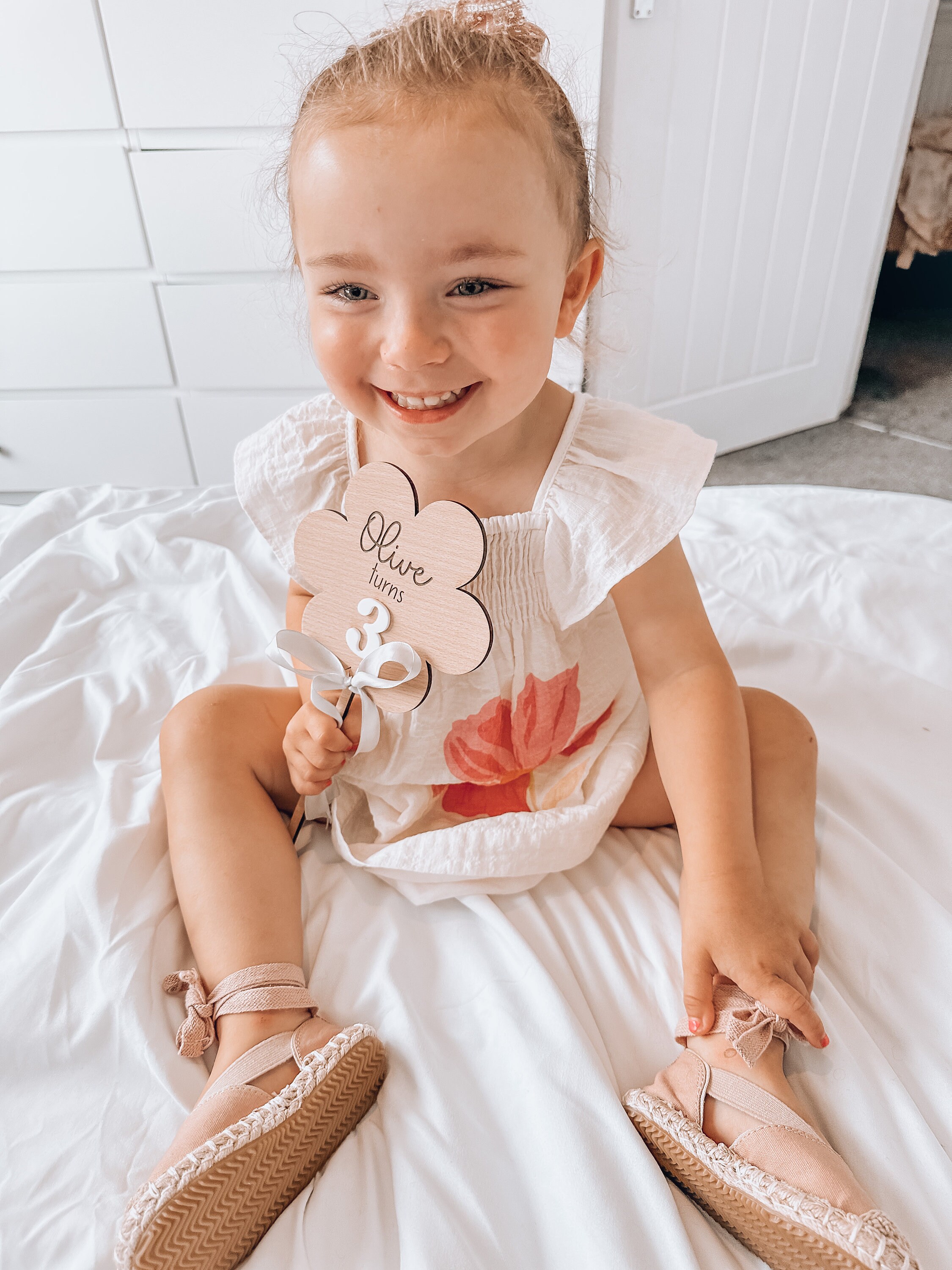 Wooden Flower Birthday Wand. Keepsake Decoration. Wooden Baby Gift ...