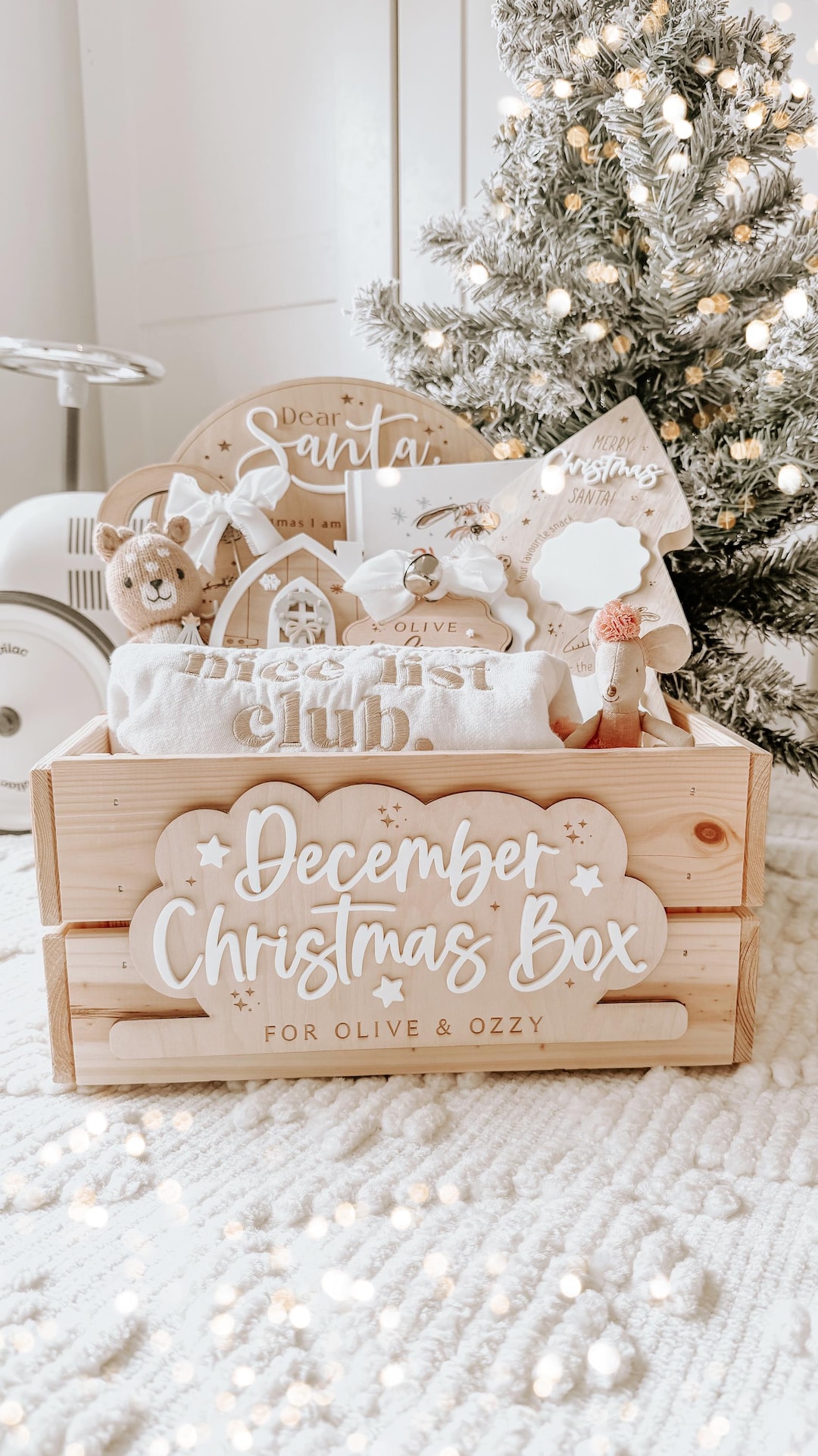 Personalised Christmas December Crate & Plaque - Etsy